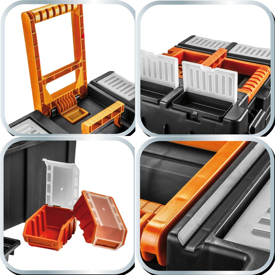 NEO Work Shop 2 in 1 Tool Box Chest Trolley Storage Organiser (84-115 ...