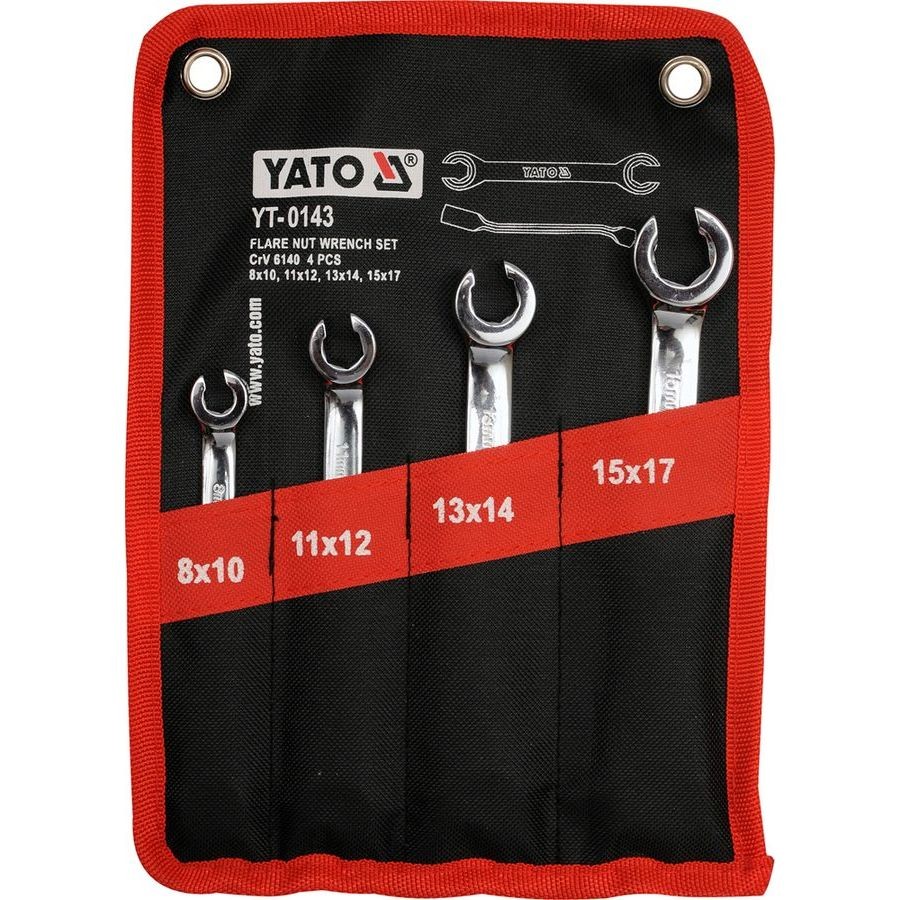 YATO Flare Nut Wrench Spanner Set 8-17mm (YT-0143) - Spanners - Automotive