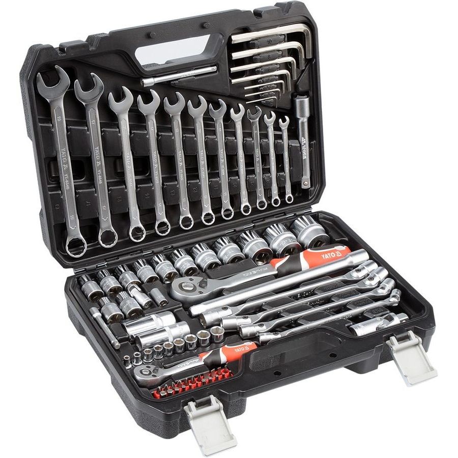 YATO Professional Ratchet Socket Set 1/4" & 1/2" 77 pcs (YT-3878)